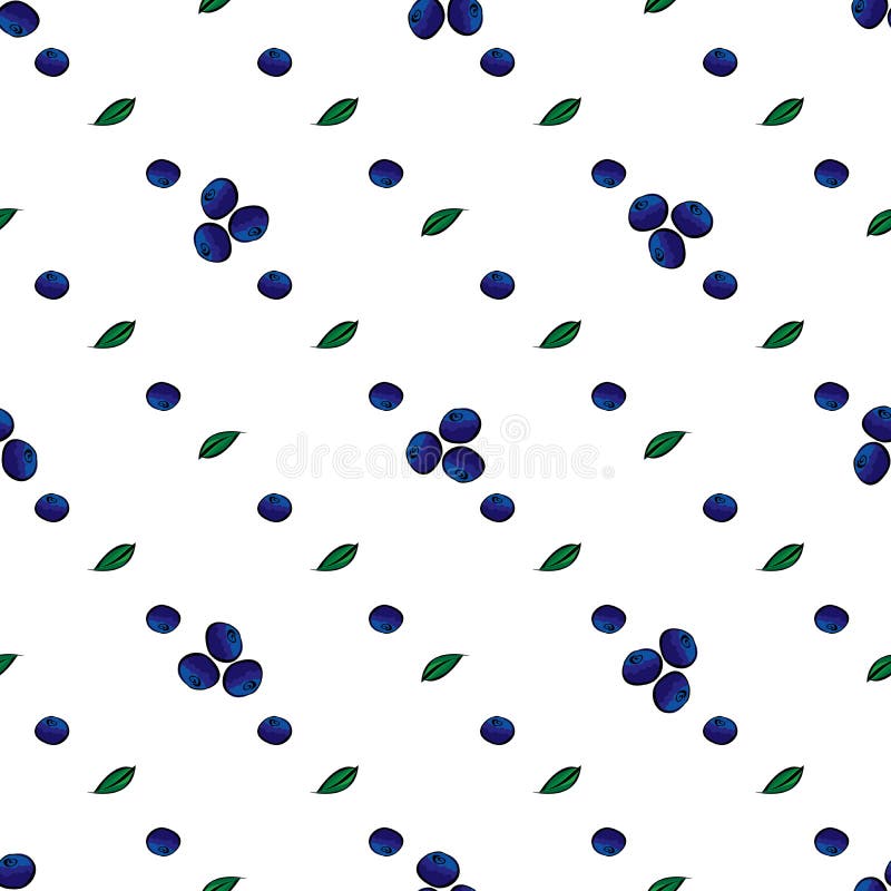 Blue Blueberries Berry Natural Seamless Background Stock Vector ...