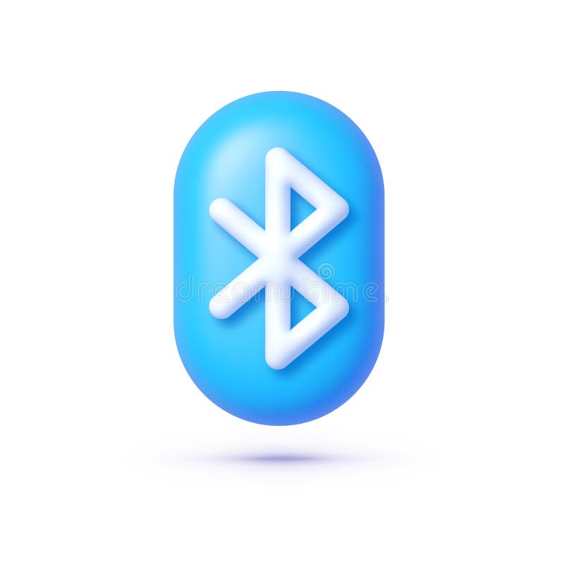 Blue Bluetooth 3d Sign on White Background. Design Element Editorial ...