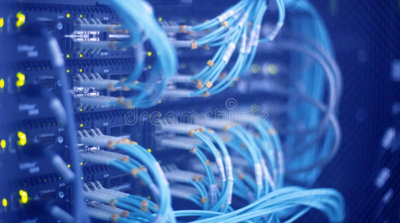 Blue Blurred Many Optical Cable Stock Image - Image of infrastructure ...