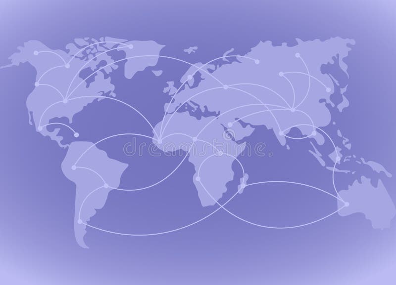 Blue Blurry Abstract Texture with World Map Stock Vector - Illustration ...