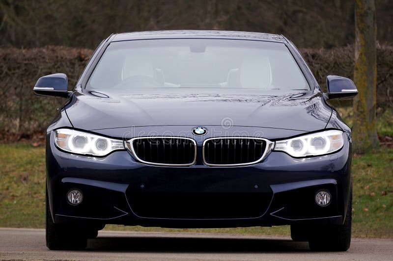 Blue Bmw 4-series stock photo. Image of emblem, luxury - 110885652