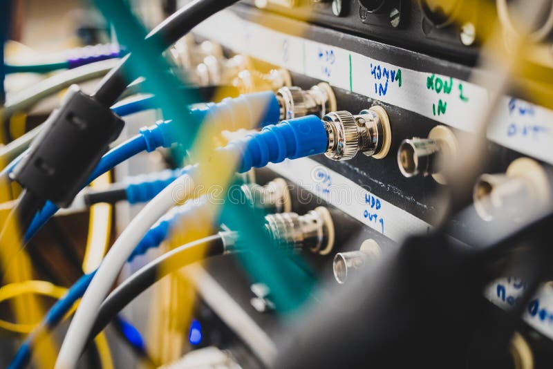 Video Cables on a Patch Panel Stock Image - Image of back, broadcast ...