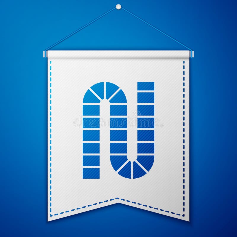 Blue Board Game Icon Isolated on Blue Background. White Pennant ...
