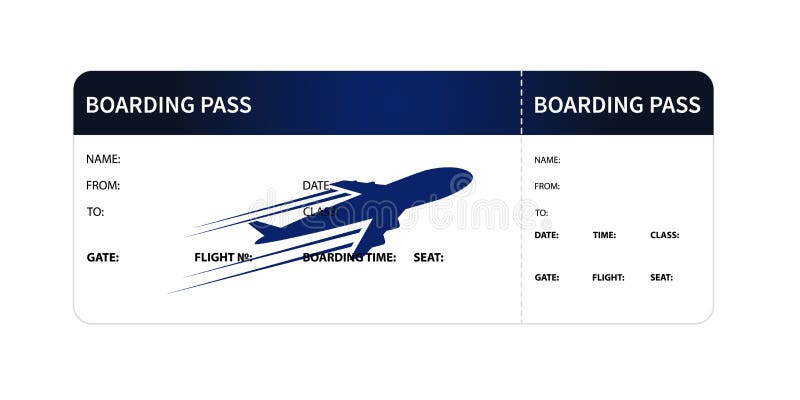 Boarding pass stock vector. Illustration of plane, design - 53186069