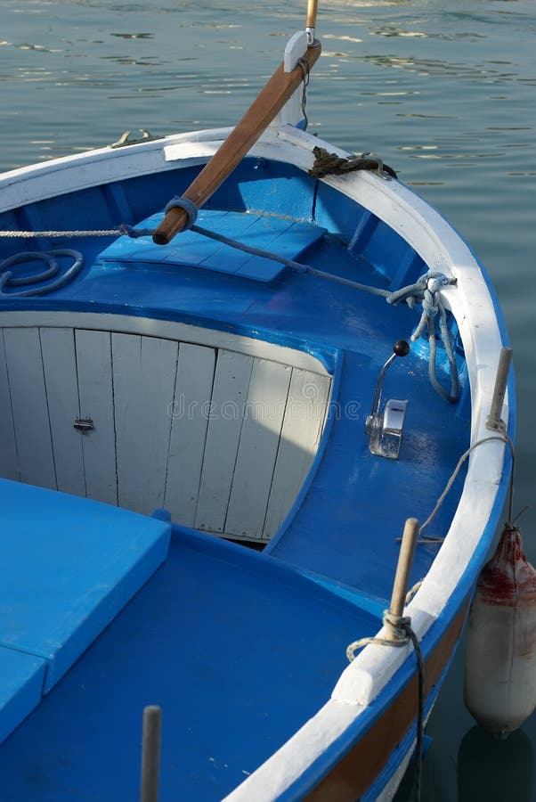 Blue Boat stock image. Image of water, contrasted, light - 4034817