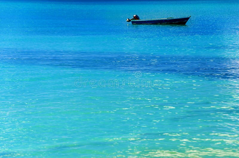 Blue Boat, Blue Water stock photo. Image of tourism, andres - 28720080