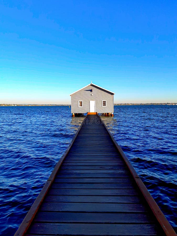 Blue Boat House - Perth stock photo. Image of australia - 152961146