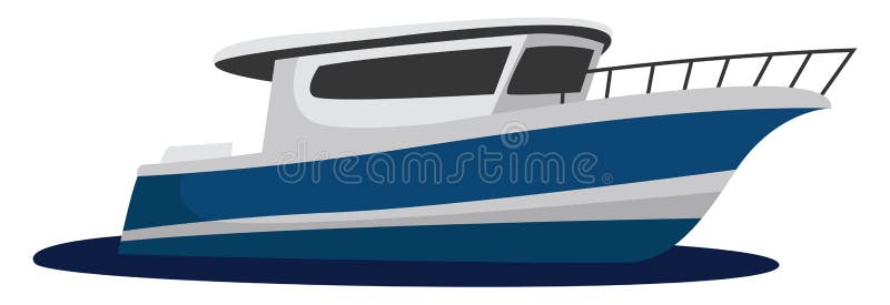 A Blue Boat, Vector or Color Illustration Stock Vector - Illustration ...