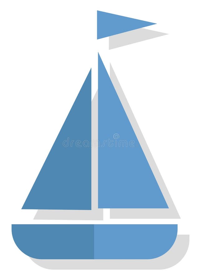 Big blue boat, icon stock vector. Illustration of voyage - 259784602