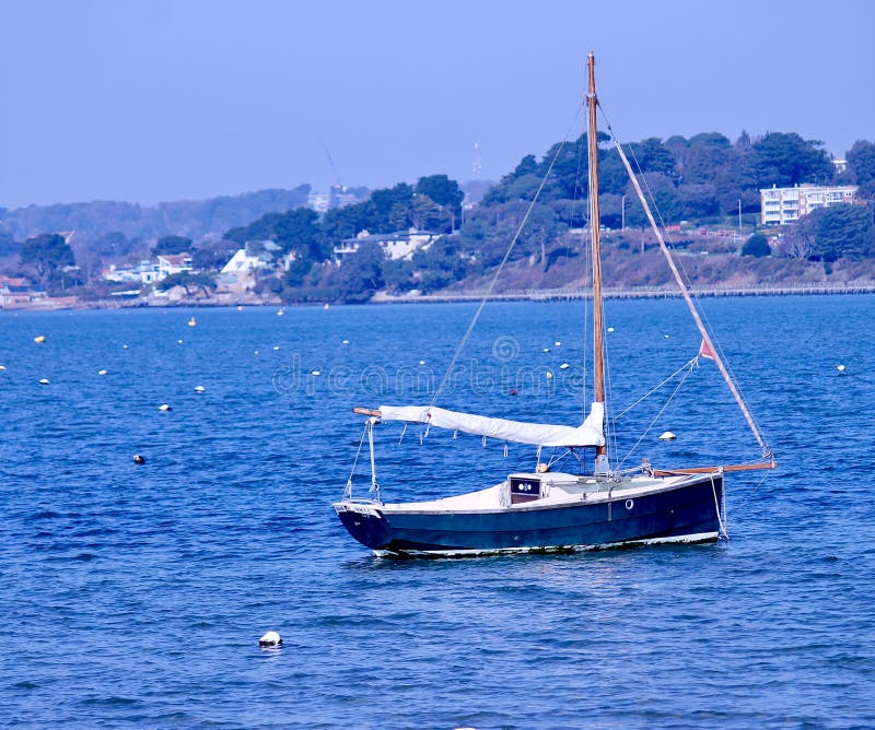 Blue Boat with Black and White Water Stock Image - Image of boat ...