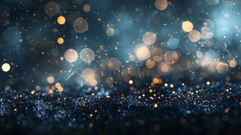 Blue Bokeh Christmas Design Features Magical Festive Lights Stock ...