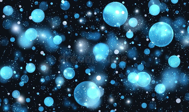 Blue Bokeh Lights on Dark Background for Festive Designs, Overlay, or ...