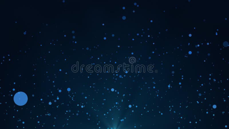 Blue Bokeh Particles Floating in the Air on a Dark Background, Horizontal Composition Stock ...