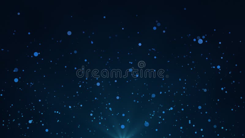 Blue Bokeh Particles Floating in the Air on a Dark Background ...