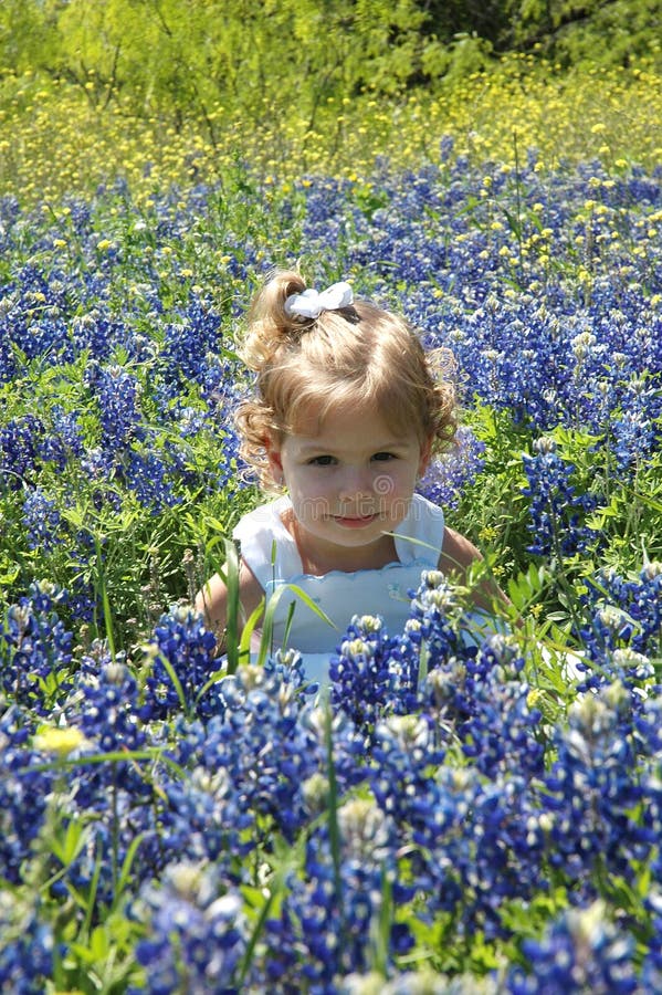Blue Bonnet Portrait stock image. Image of female, hands - 2271031