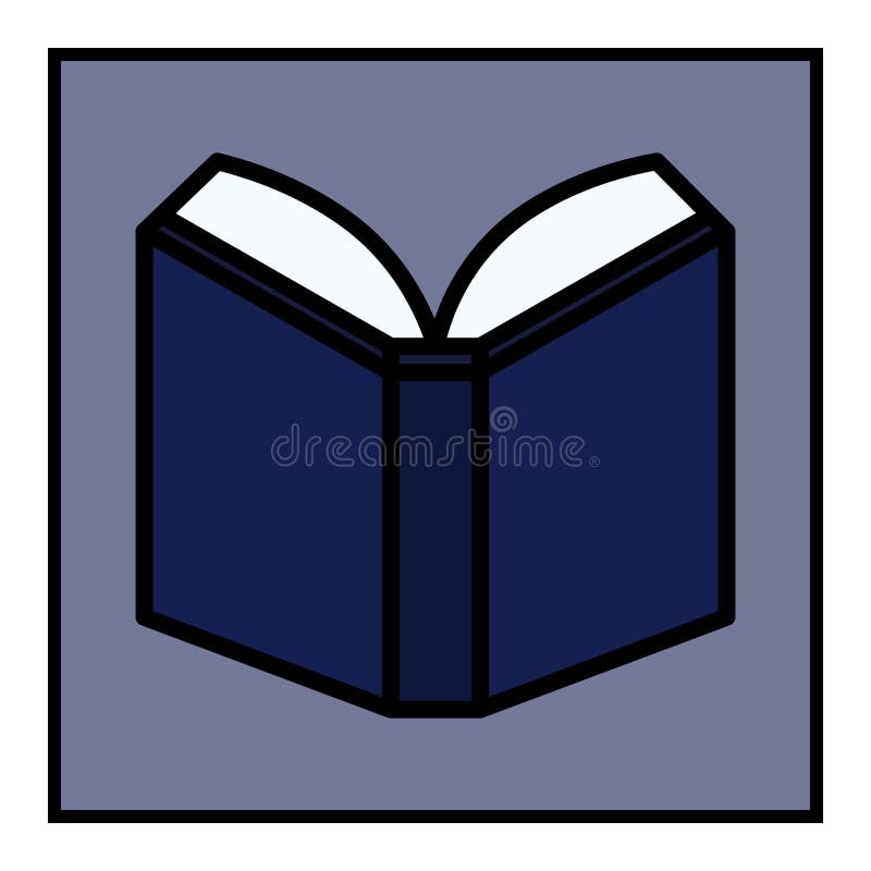 Cute Blue Book Cartoon on Bright Background Stock Vector - Illustration ...