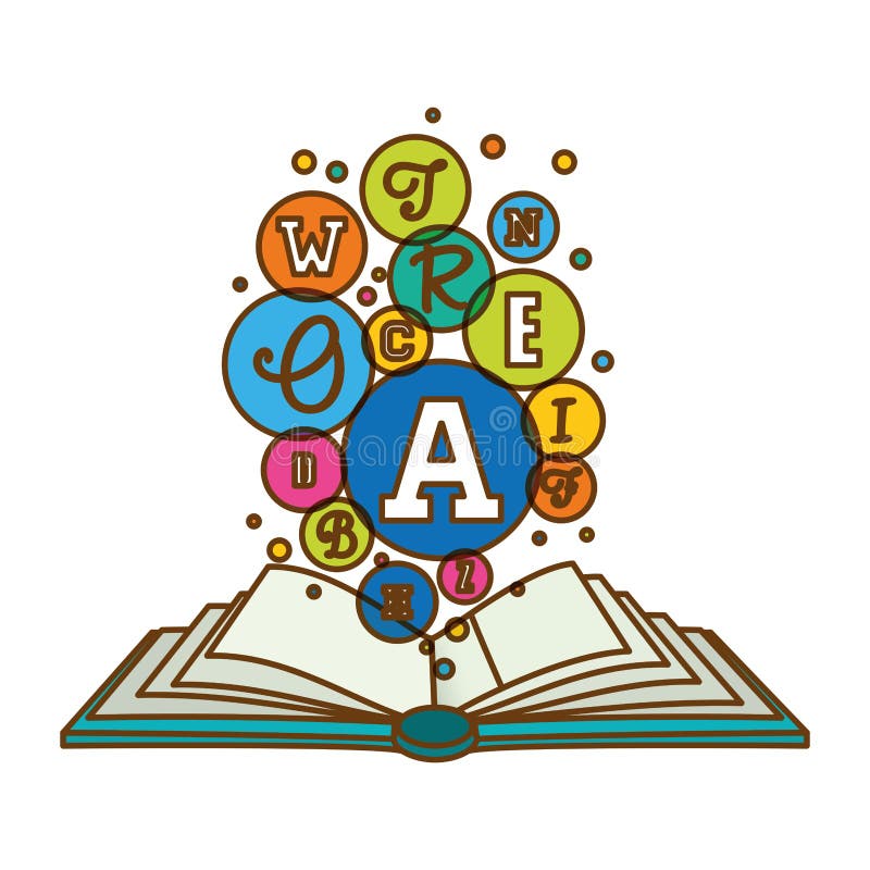 Blue Book Open To Knowledge Image Stock Illustration - Illustration of ...