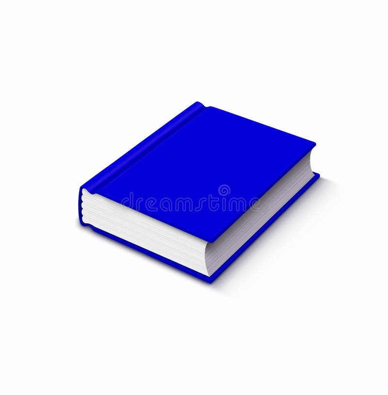 Blue book over white stock illustration. Illustration of hardcover ...