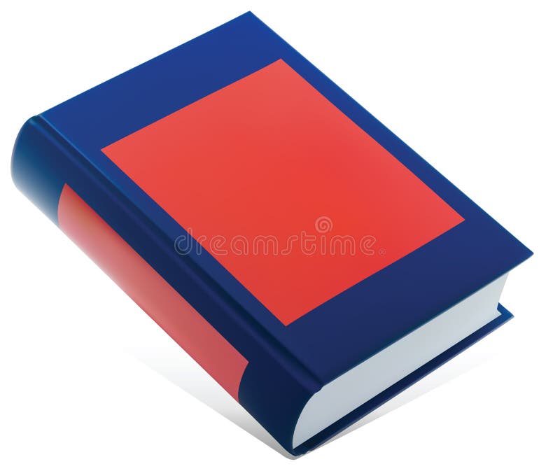 Blue book with red label stock vector. Illustration of blue - 13009971