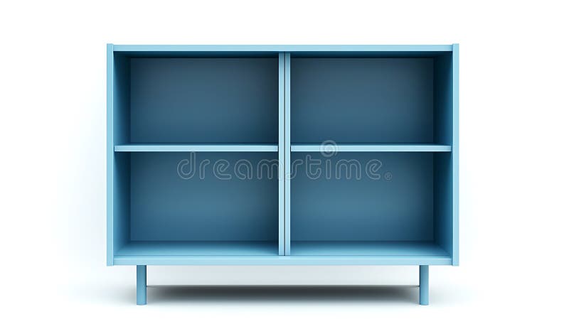 A Blue Bookcase with Two Shelves Stock Illustration - Illustration of ...
