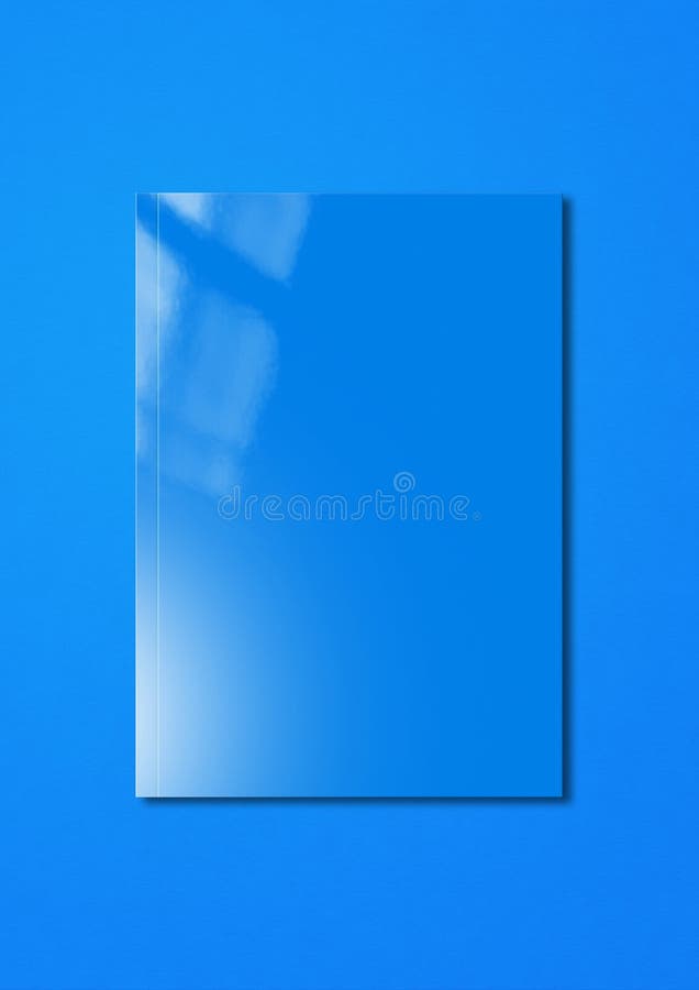 Blue Booklet Cover Template on Colorful Background Stock Photo - Image ...