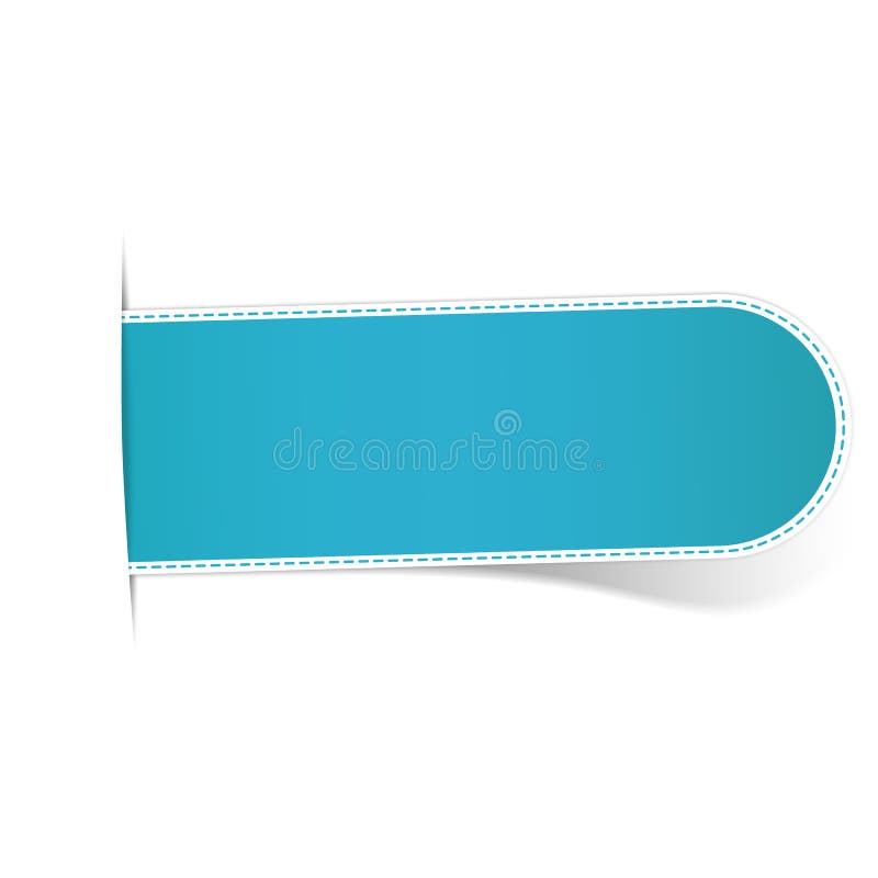 Blue Bookmark Banner for Any Text on White Background Stock ...