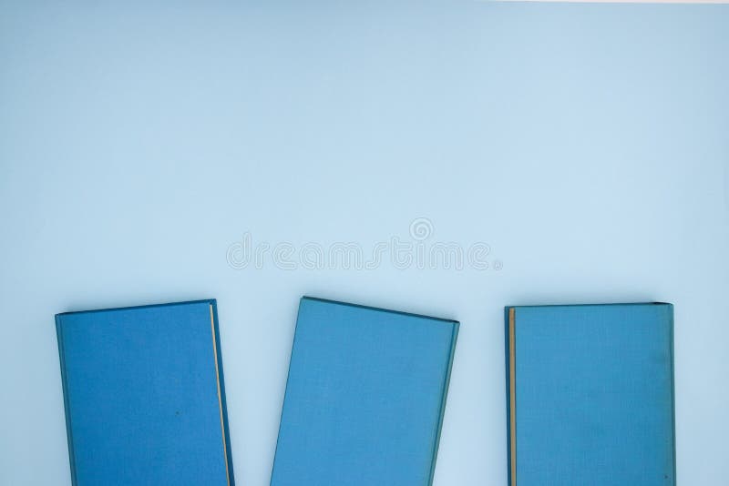 Blue Books on Blue Background Stock Photo - Image of book, blank: 143832988