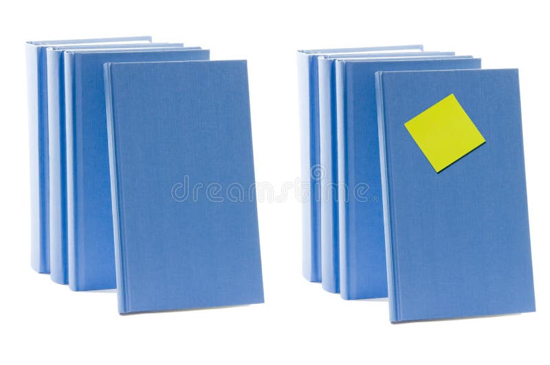 Blue books with label stock image. Image of copy, information - 12824951