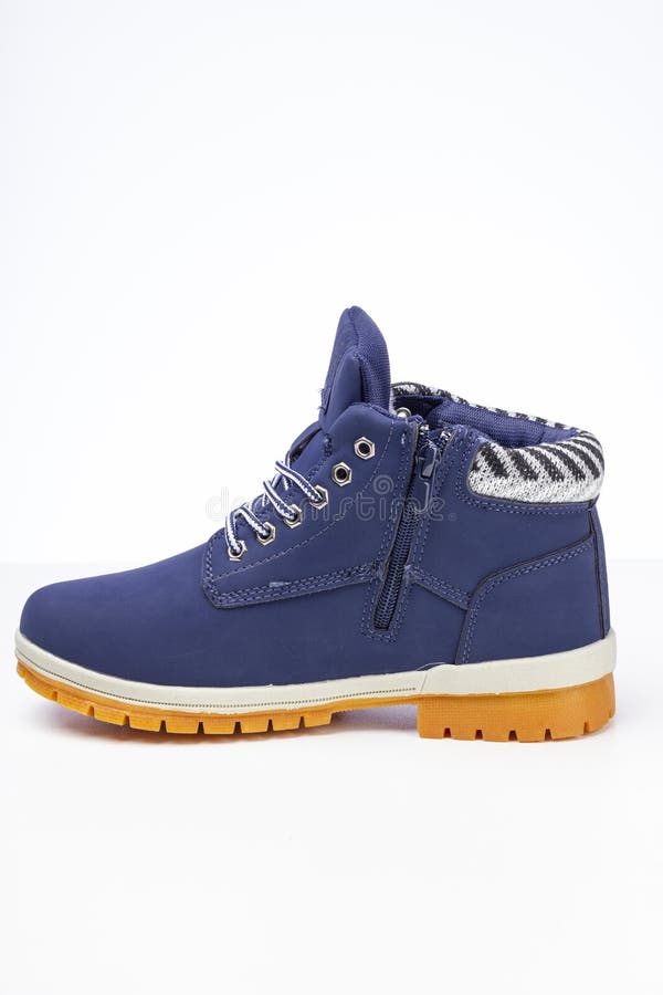 Blue Boot Isolated on White Background Stock Image - Image of isolated ...