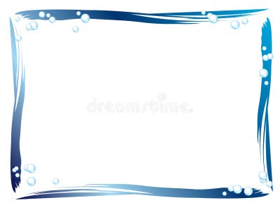 Blue Frame of Splashes of Water and Nice Bubbles. Good for Border ...