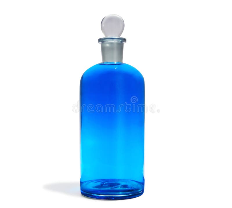 Blue Bottle stock image. Image of flask, chemistry, decoration - 15737111