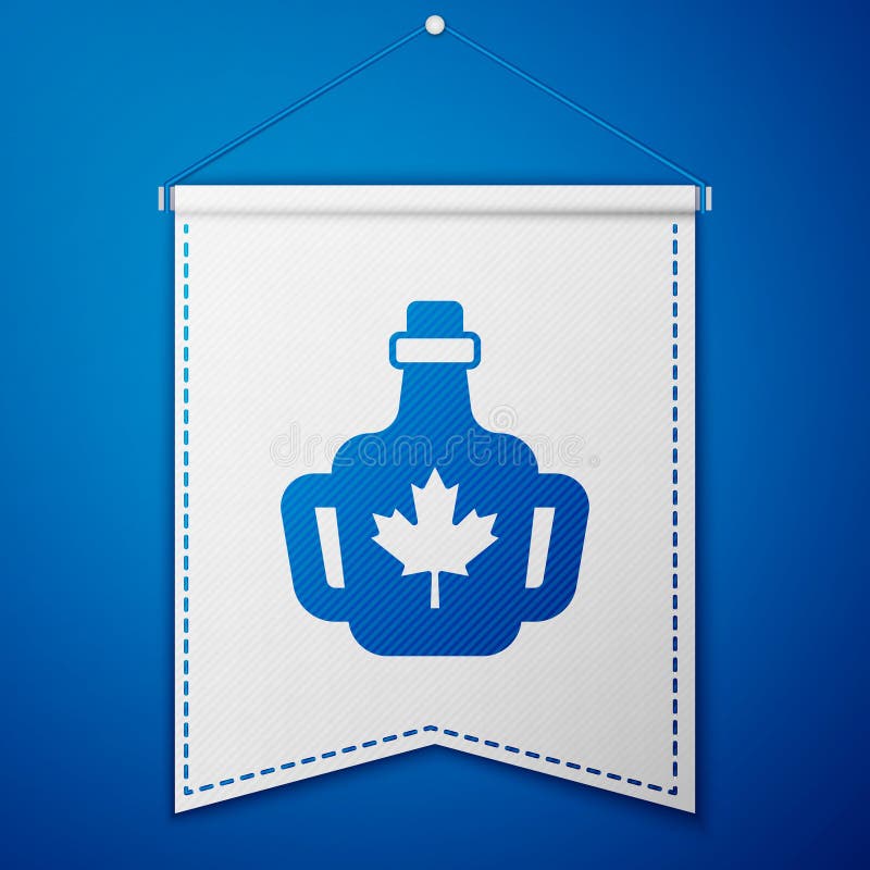 Blue Bottle of Maple Syrup Icon Isolated on Blue Background. White ...