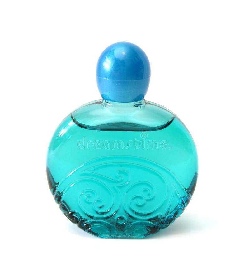 Blue bottle of perfume stock image. Image of female, aqua - 8597605