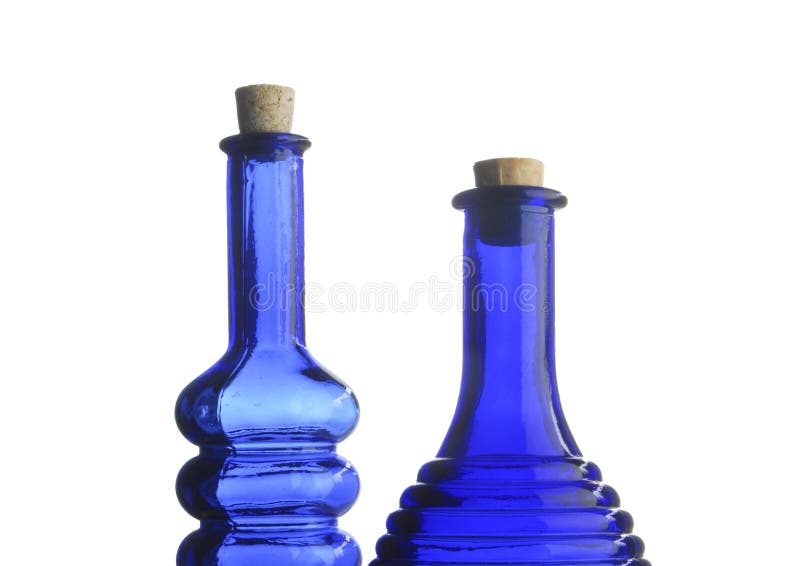 Blue bottles stock photo. Image of upright, isolated - 10508372