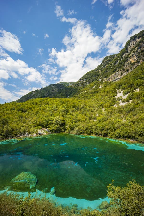Blue Bottom at a Depth of Lago Di Cornino, Italy Stock Photo - Image of ...