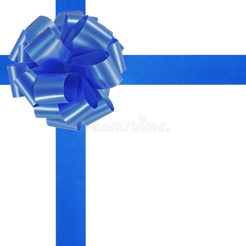 Handmade Blue Ribbon Bow Horizontal Border Stock Image - Image of ...