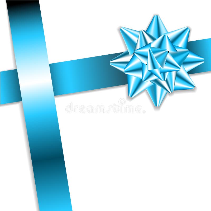 Blue Ribbon Around Blank White Paper Stock Vector - Illustration of ...