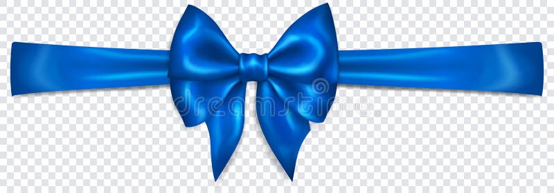 Blue Bow with Horizontal Ribbon Stock Vector - Illustration of ribbon ...