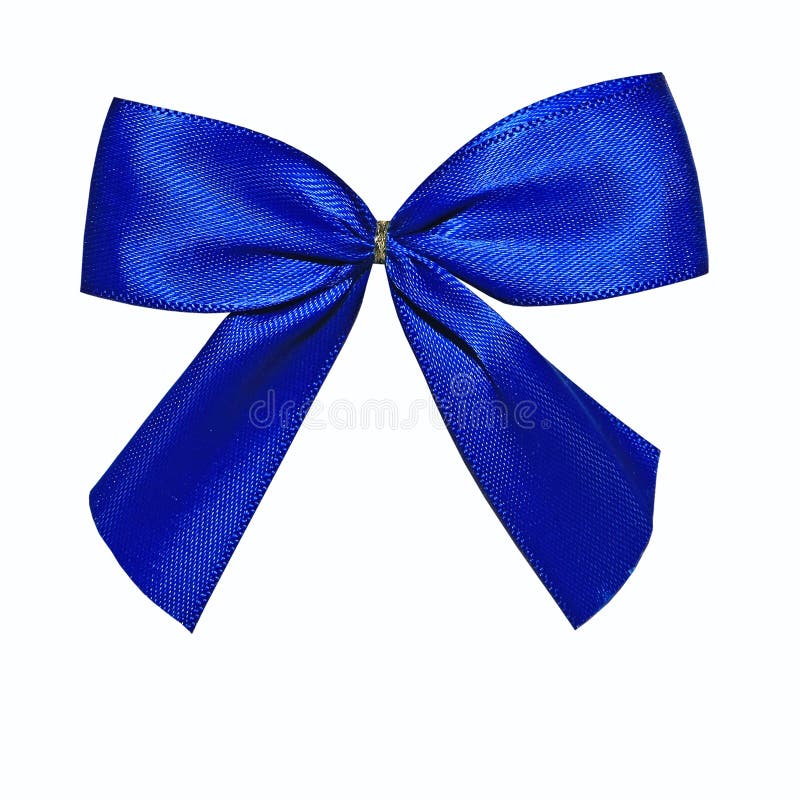 Blue Bow Isolated on White stock image. Image of copyspace - 7077383