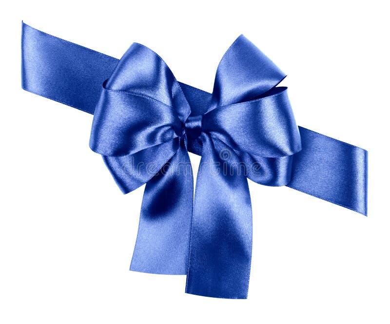 Big Blue Bow Made from Silk Stock Photo - Image of color, glowing: 29687508