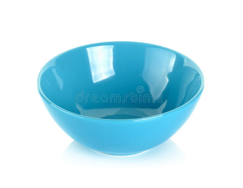 Blue Bowl Isolated on the White Background Stock Image - Image of clean ...