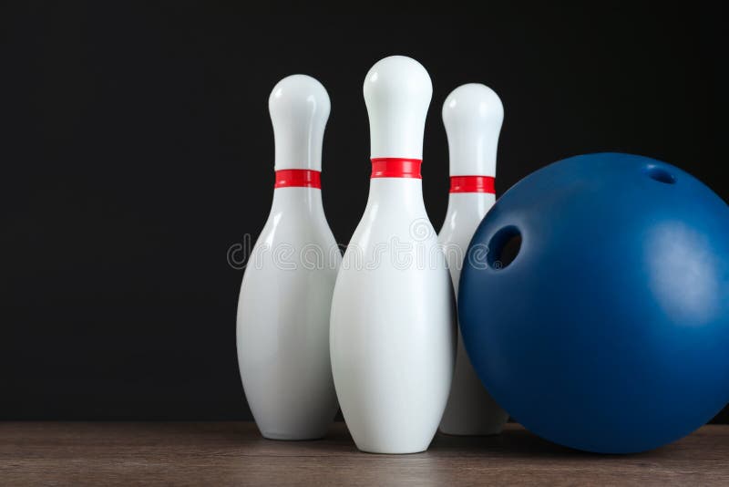 Blue Bowling Ball and Pins on White Background Stock Photo - Image of ...