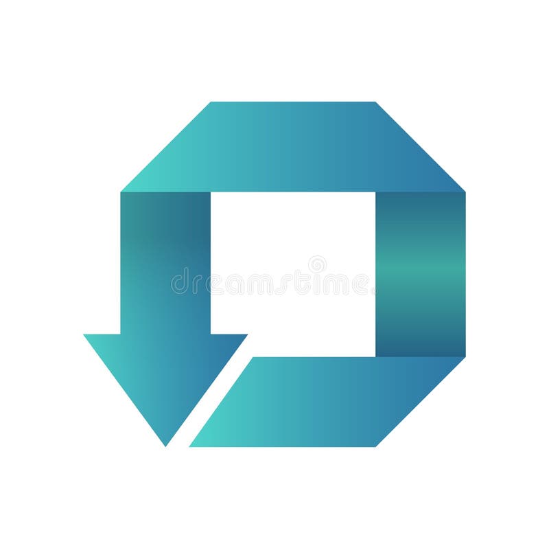 Blue Box Arrows Back To the Beginning Stock Vector - Illustration of ...