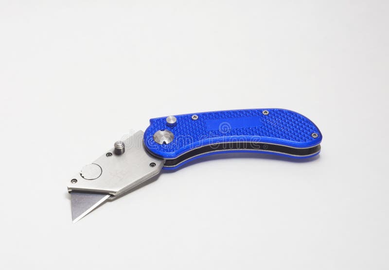 Blue Box Cutter or Utility Knife with Blade Open Stock Image - Image of ...