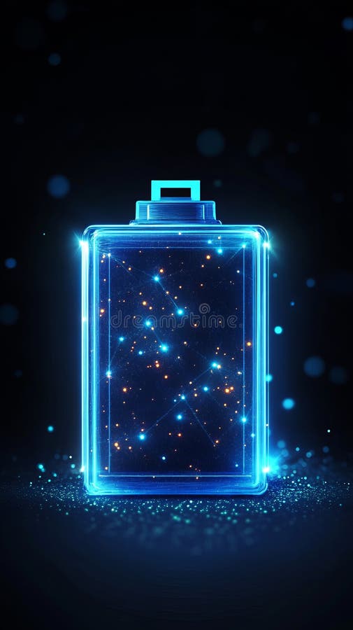 A Blue Box with a Glowing Light Inside Stock Illustration ...