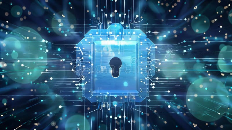 A Blue Box with a Keyhole on it Stock Video - Video of computer, symbol ...