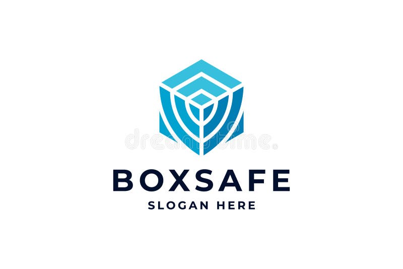 Blue Box Secure Technology Hexagon Logo Stock Vector - Illustration of ...