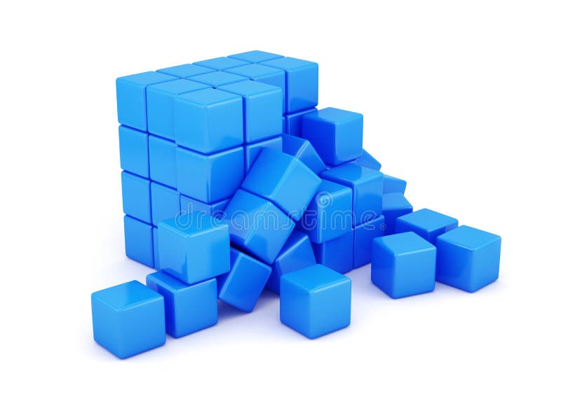 Blue box shape concept stock illustration. Illustration of reflection ...