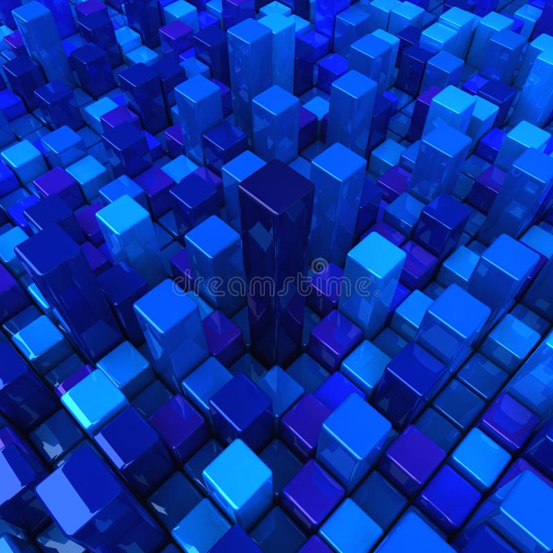 Blue boxes stock illustration. Illustration of reflection - 10226306