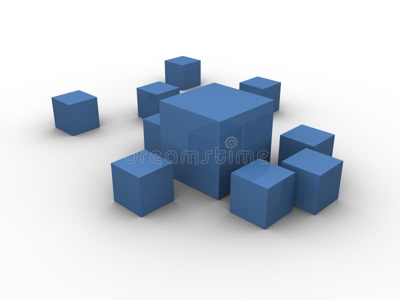 Stack of Balancing Blue Cubes Stock Illustration - Illustration of ...